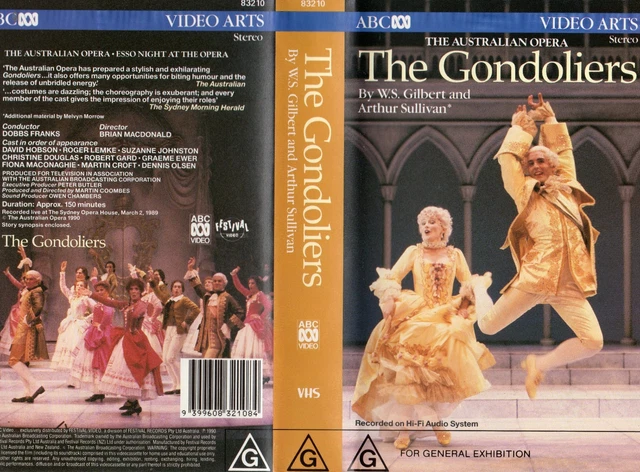 THE GONDOLIERS - Australian Opera VHS-PAL-N&S-Never played!-Original Oz ...