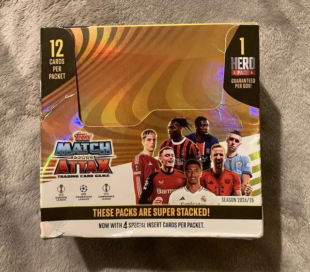 TOPPS MATCH ATTAX Season 2024/25 Trading Cards 24 Sealed Packs Full Box ...