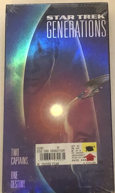 STAR TREK V Generations Vhs Tape Captain Picard Data Worf Captain Kirk ...