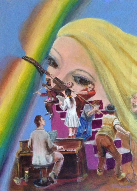 NEW SUPERB LEON GOODMAN ORIGINAL OIL "6" Surrealist PAINTING £850.00 ...