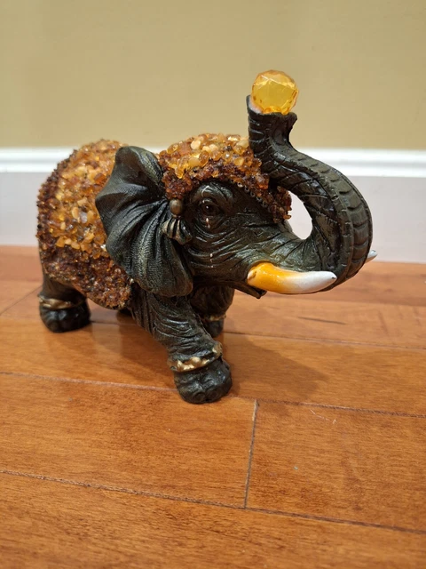 FENG SHUI COLORFUL Elephant Trunk Statue Lucky Figurine Gift & Home ...