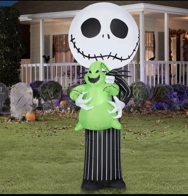 DISNEY JACK SKELLINGTON Oogie Boogie Halloween Gemmy Airblown Yard ...