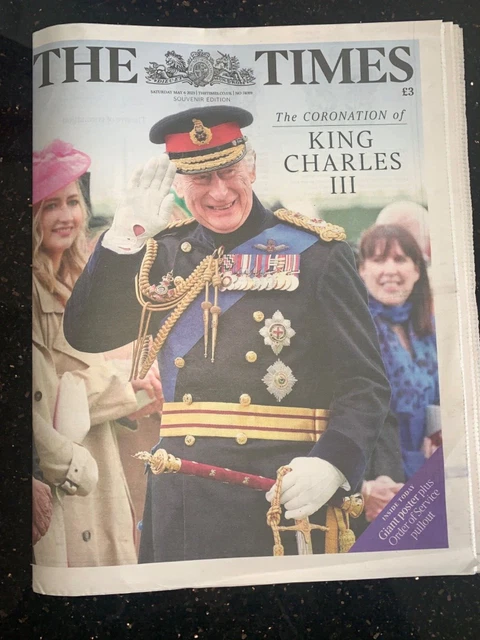 CORONATION OF KING Charles III 6th May 2023 Edition THE TIMES UK ...