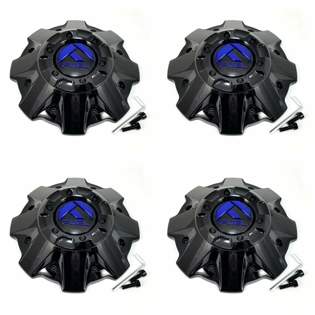 4 FUEL OFF-ROADS Black Center Caps for 5/6/7/8L Maverick D610 Rocker ...