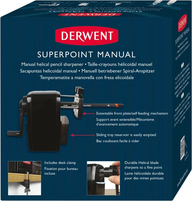 MANUAL HELICAL DESKTOP Sharpener, Super Point, Sliding Tray Reservoir ...