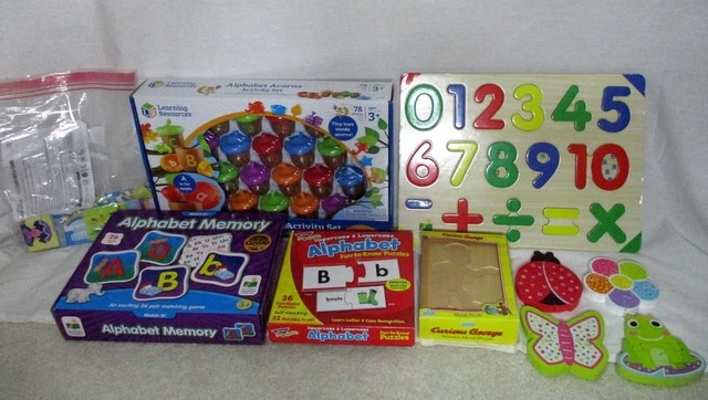 10 PRESCHOOL ALPHABET Numbers Words Matching Learning Games, Puzzles ...