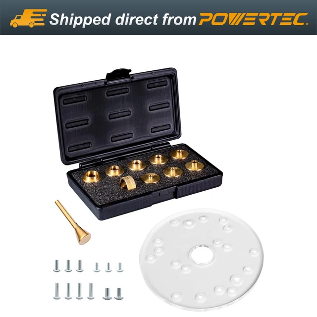 POWERTEC 71778 ROUTER Template Guide Set with 6-1/2" Router Plate $59. ...