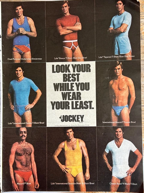 VINTAGE JOCKEY mens 1977 Y fronts underwear advert 12 x 9 inches approx ...