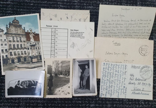 ORIGINAL GERMAN WW2 Soldiers Letters And Photographs Postcard/postkarte ...