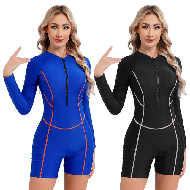 DAMEN BADEBEKLEIDUNG RASH Guard Overall Langarm Badeanzug UPF50 ...