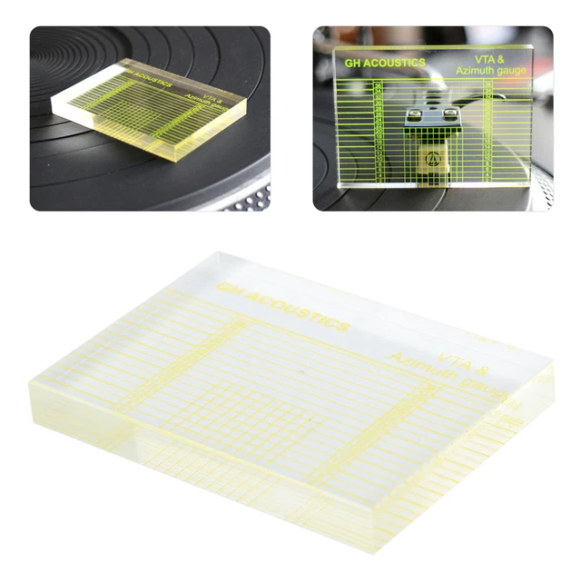 PHONOGRAPH TONEARMS VTA Azimuth Gauge Alignment Block Ruler Headshell ...