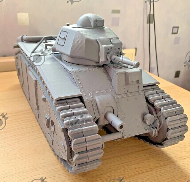 WW2 FRENCH HEAVY Tank Char B1 Bis, 3D Printed, Many Scales Available £ ...
