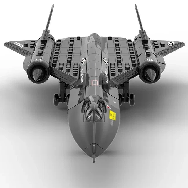 AIRCRAFT BUILDING BLOCKS Set SR-71 Blackbird Military Plane Recon Model ...