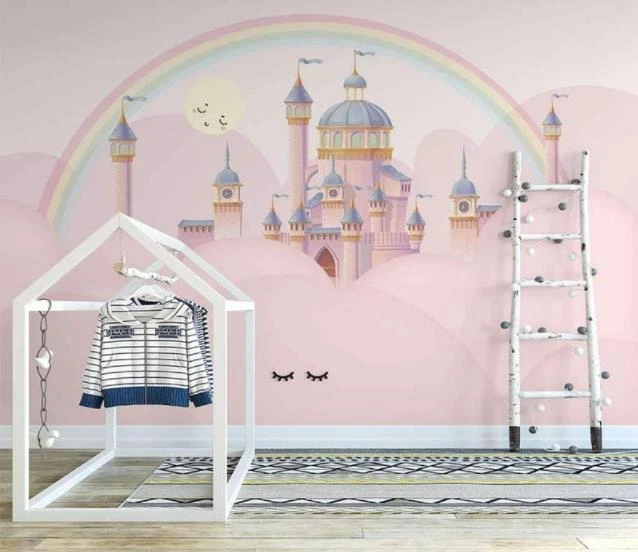 3D GORGEOUS PINK Castle D478 Wall Paper Wall Print Decal Deco Wall ...