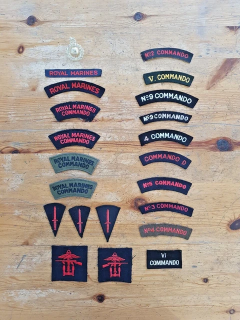 INSIGNES BRITISH WW2 COMMANDO. Grande Collection Royal Marines. Armée ...