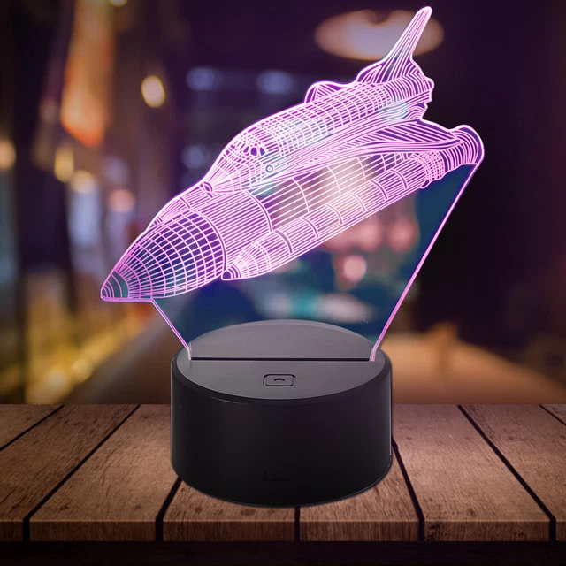 NIGHT LIGHT 3D Lamp LED Space Shuttle Lamp £11.88 - PicClick UK