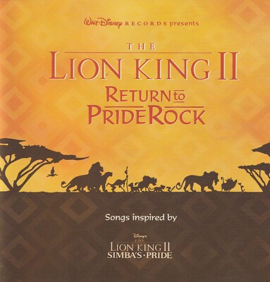 THE LION KING Ii 2 Return To Pride Rock Cd Disney Music Album ...