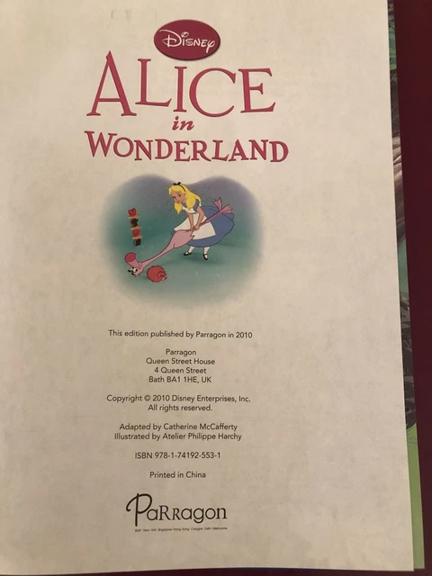 BOOK DISNEY CLASSIC Storybook Collection Alice In Wonderland 2010 £11. ...