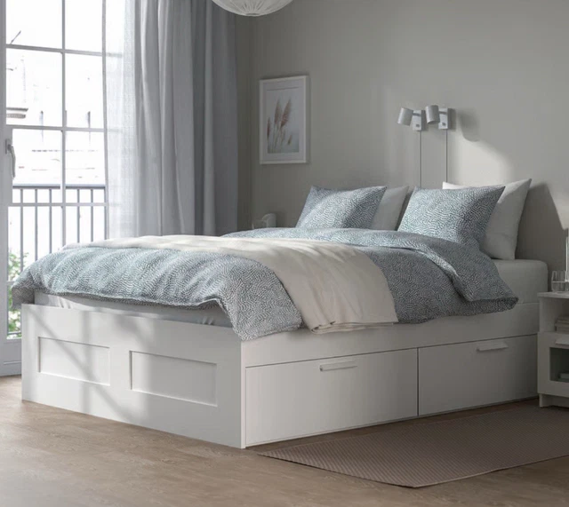 IKEA KING SIZE Bed Frame with Storage £187.88 - PicClick UK