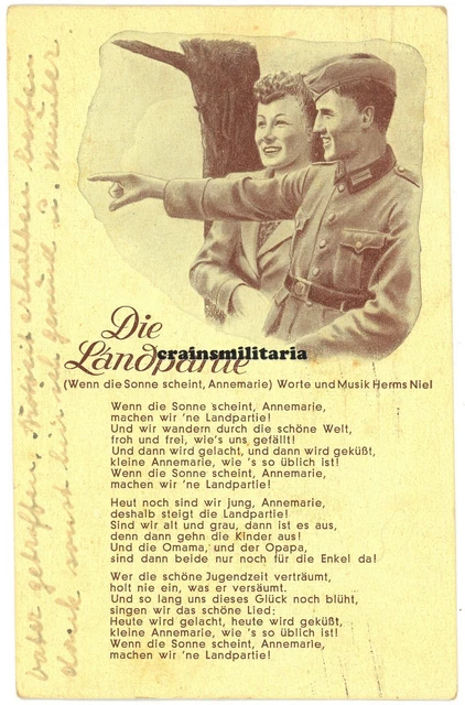 ORIG. AK SOLDATENLIED Die Landpartie Herms Niel Feldpost Gebirgsjäger ...