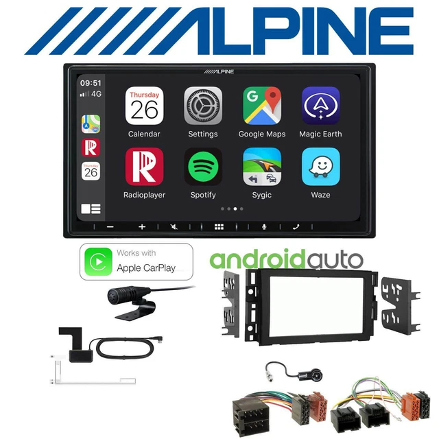 ALPINE AUTORADIO DAB Apple CarPlay pour Chevrolet Impala 2005-2013 noir ...