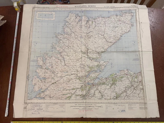 ORIGINAL WW2 BRITISH Army RAF Navy Base Map of Scotland North £21.49 ...