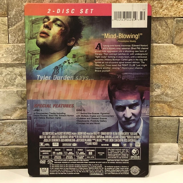 FIGHT CLUB STEELBOOK 2-Disc DVD Set Brad Pitt Edward Norton Collector £ ...