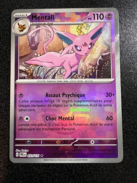 CARTE POKÉMON MENTALI 033/131 POKEBALL EV8.5 Evolutions Prismatiques FR ...