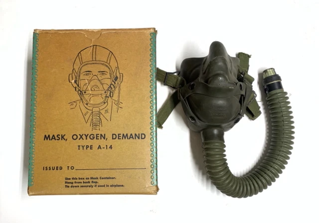 ORIGINAL WWII 1944 Dated Type A-14 Oxygen Demand Mask, Medium, In ...