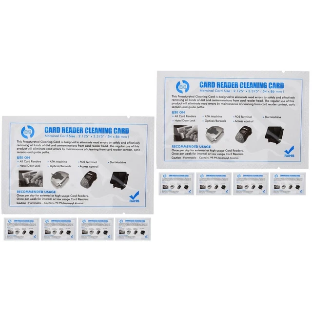 10 PCS PRINTER Cleaning Cards Card Reader Cleaning Cards Reusable ...