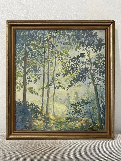 VTG MID CENTURY W. Thompson Signed Impressionist Style Landscape Oil ...