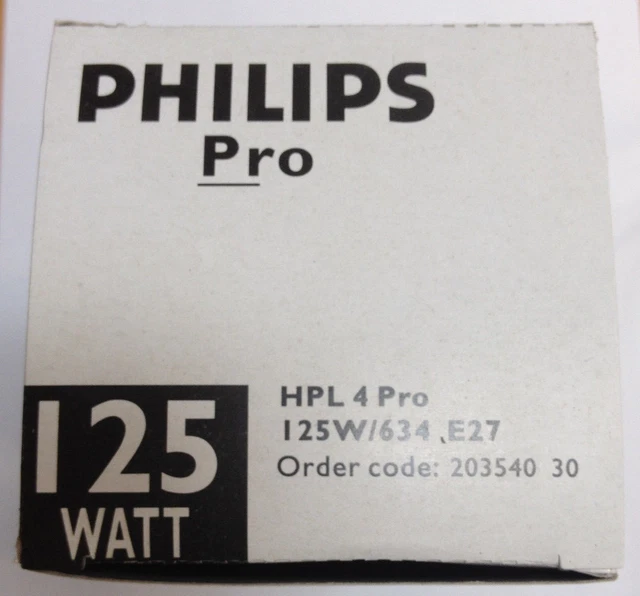 PHILIPS HPL 4 Pro 125w/634 E27 Hpl 50W E27 Lampe Vapeur Mercure Hql Hrl ...