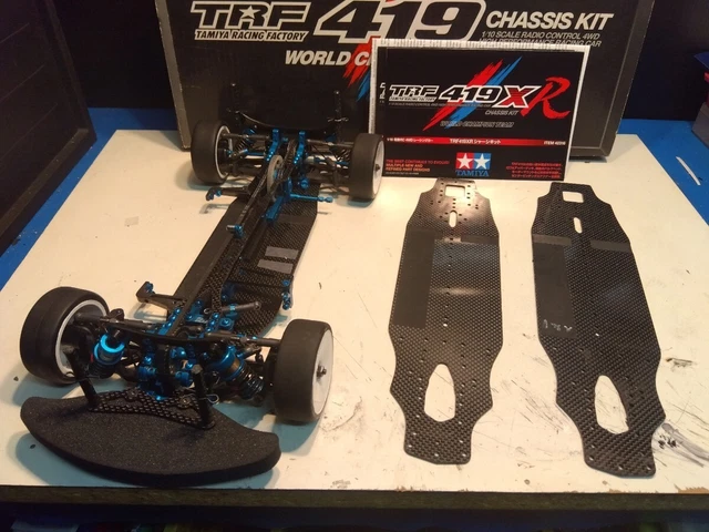 TAMIYA TRF419XR CHASSIS Used with Many Spare Parts 1/10 RC Touring Car ...