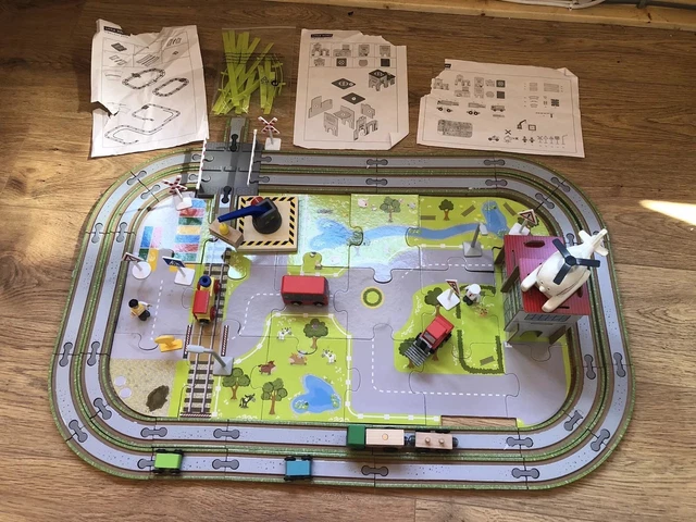 LITTLE TOWN WOODEN Road & Train Set Timeless Toys 3+ Years Bundle £24. ...