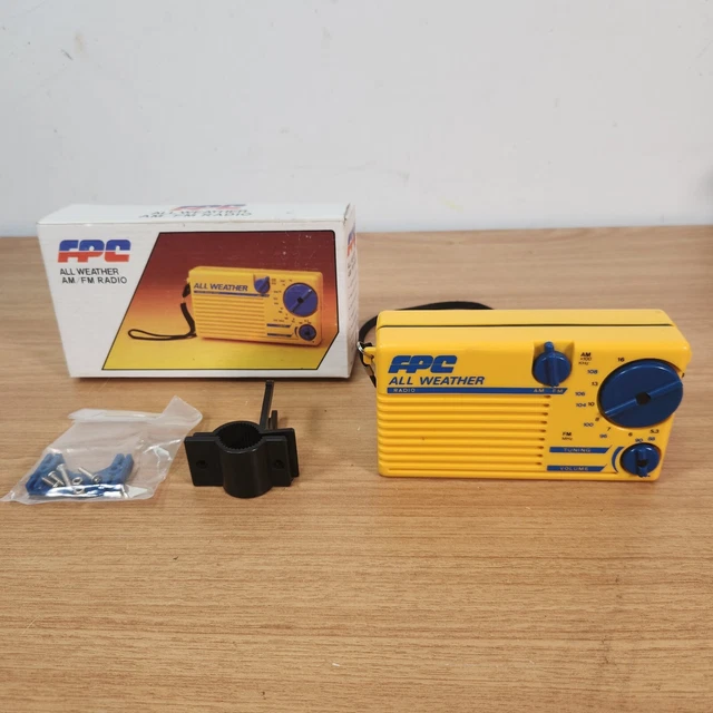 RARE VINTAGE FPC ALL WEATHER AM/FM RADIO MINT IN BOX FOR BMX BIKE 80s ...