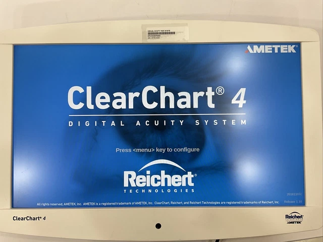 REICHERT CLEARCHART 4 Acuity Digital System-Eye Chart, No Remote Control 13795 EUR 761,20 ...