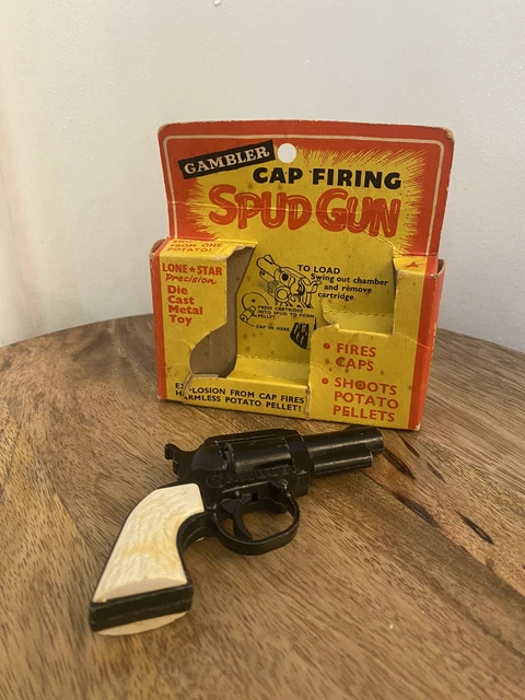 VINTAGE LONE STAR Gambler Potato / Spud / Cap Toy Gun with Box British ...