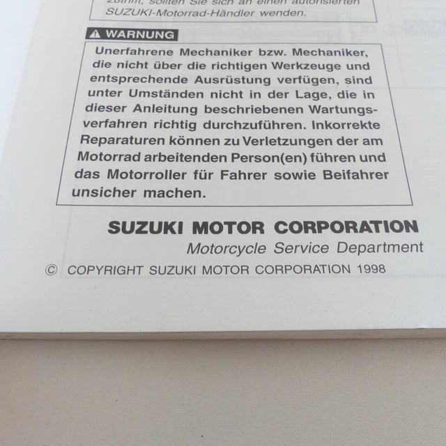 ORIGINAL SUZUKI UC 125 Epicuro Werkstatthandbuch Reparaturanleitung Handbuch EUR 109,00 ...
