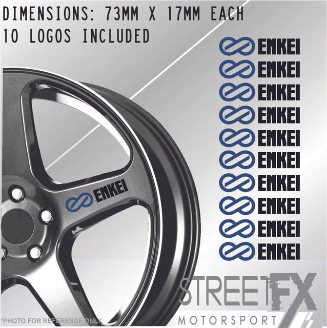 8X ENKEI BLUE Wheel Rim Sticker Kit JDM Drift Race Car Hoon Turbo ...