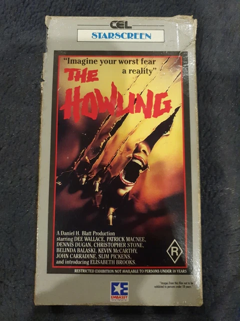 THE HOWLING RARE Australian CEL Embassy reissue VHS Video tape horror ...