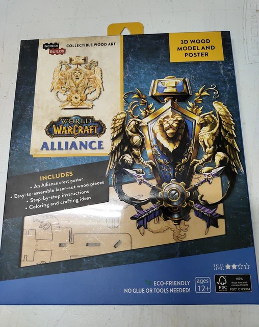 WORLD OF WARCRAFT Alliance IncrediBuilds Collectible 3D Wood Model and ...