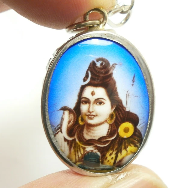LORD SHIVA MAHADEV OM MAHADEVA GOD SIVA RUDRA BLESS 1980s HINDU LOCKET ...