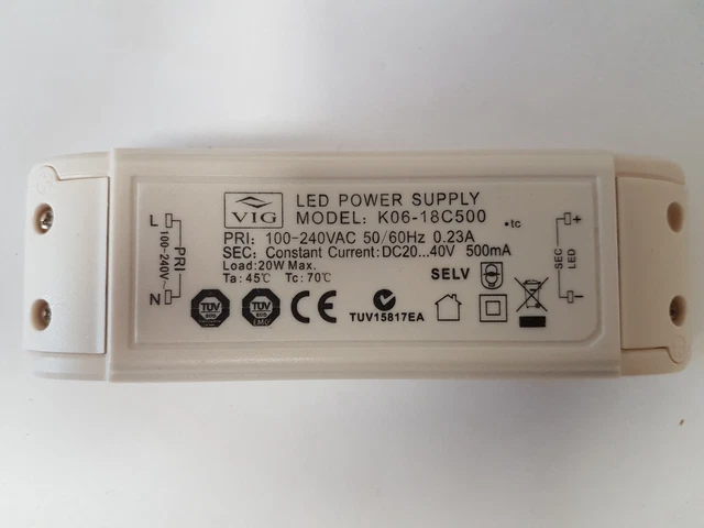 ERSATZTRAFO VIG MODEL: K06-18C500 Electronic Led Converter Trafo EUR 39,00 - PicClick DE
