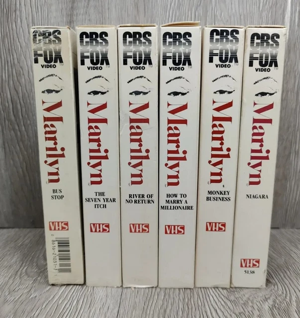 MARILYN MONROE VHS 6 Movies 1987 CBS FOX Plus bonus Fireball Sealed ...