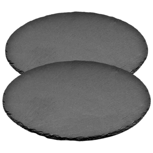 2 PCS NATURAL Slate Dinner Plate Stone Tray Charcuterie Boards £18.49 ...