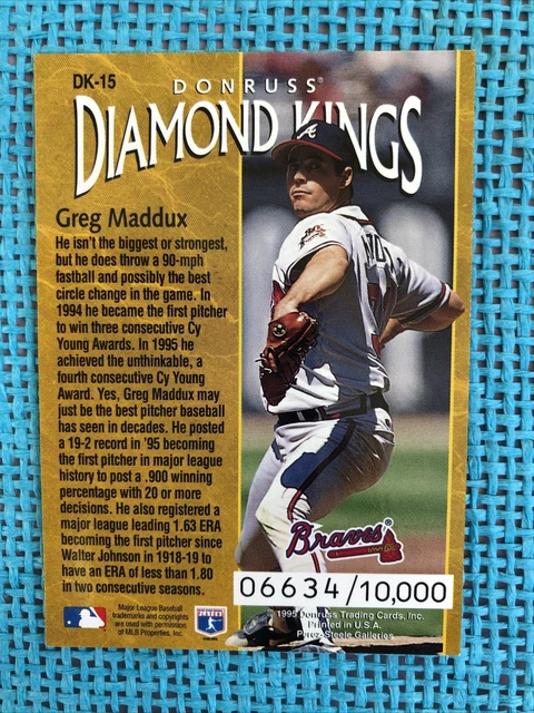 1996 DONRUSS DIAMOND Kings #DK-15 Greg Maddux SN06634/10000 Atlanta ...