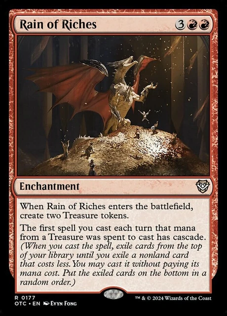 4X MTG RAIN of Riches, nuovo di zecca, comandante inglese: Outlaws of ...