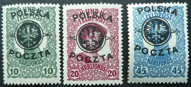 POLAND 1918 FIRST LUBLIN ISSUES OVERPRINTED STAMP SET UPTO 45gr - MINT ...