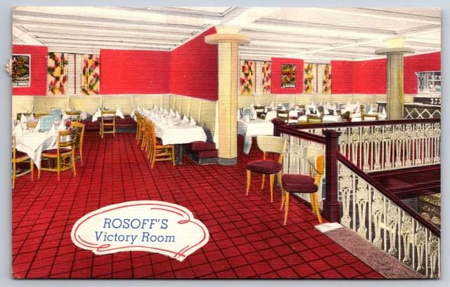 NEW YORK NY~INTERIOR Rosoff's Restaurant~Victory Room~Times Square~1951 ...
