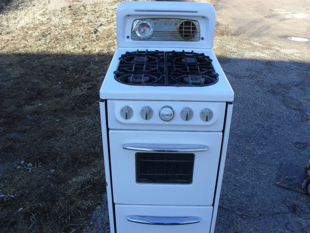 VINTAGE DIXIE WHITE Porcelain Propane Stove Oven RV Camper $199.00 ...